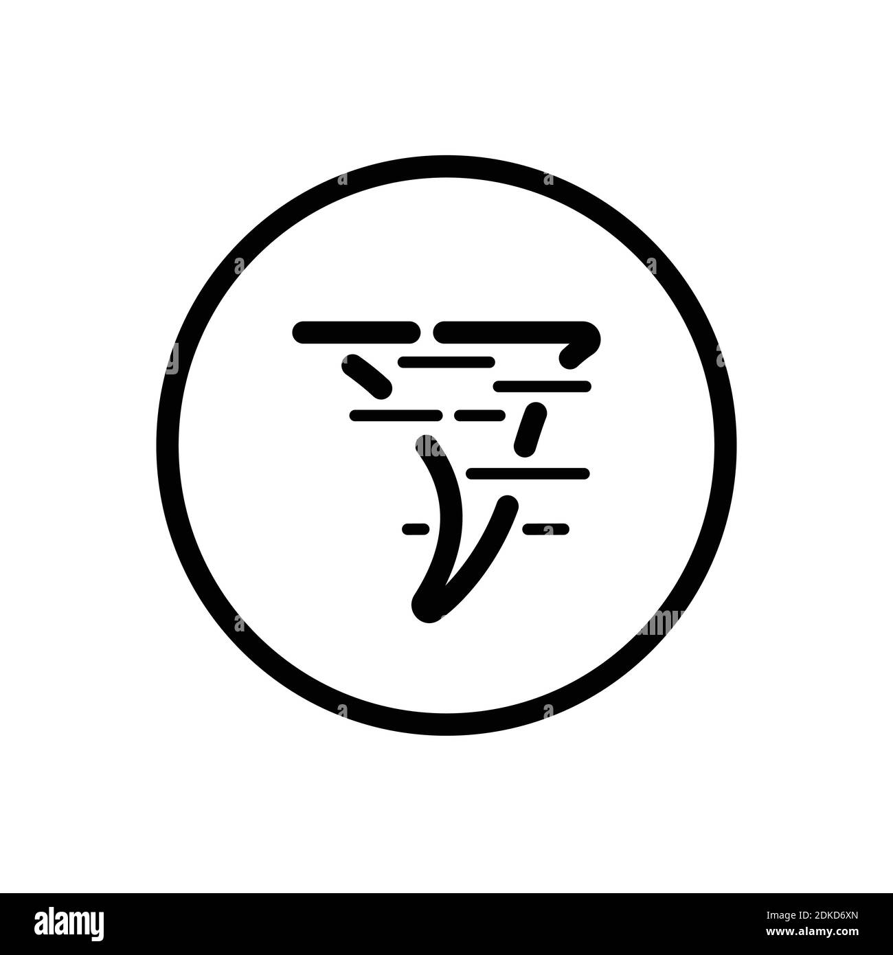 Twister. Weather outline icon in a circle. Isolated vector illustration ...