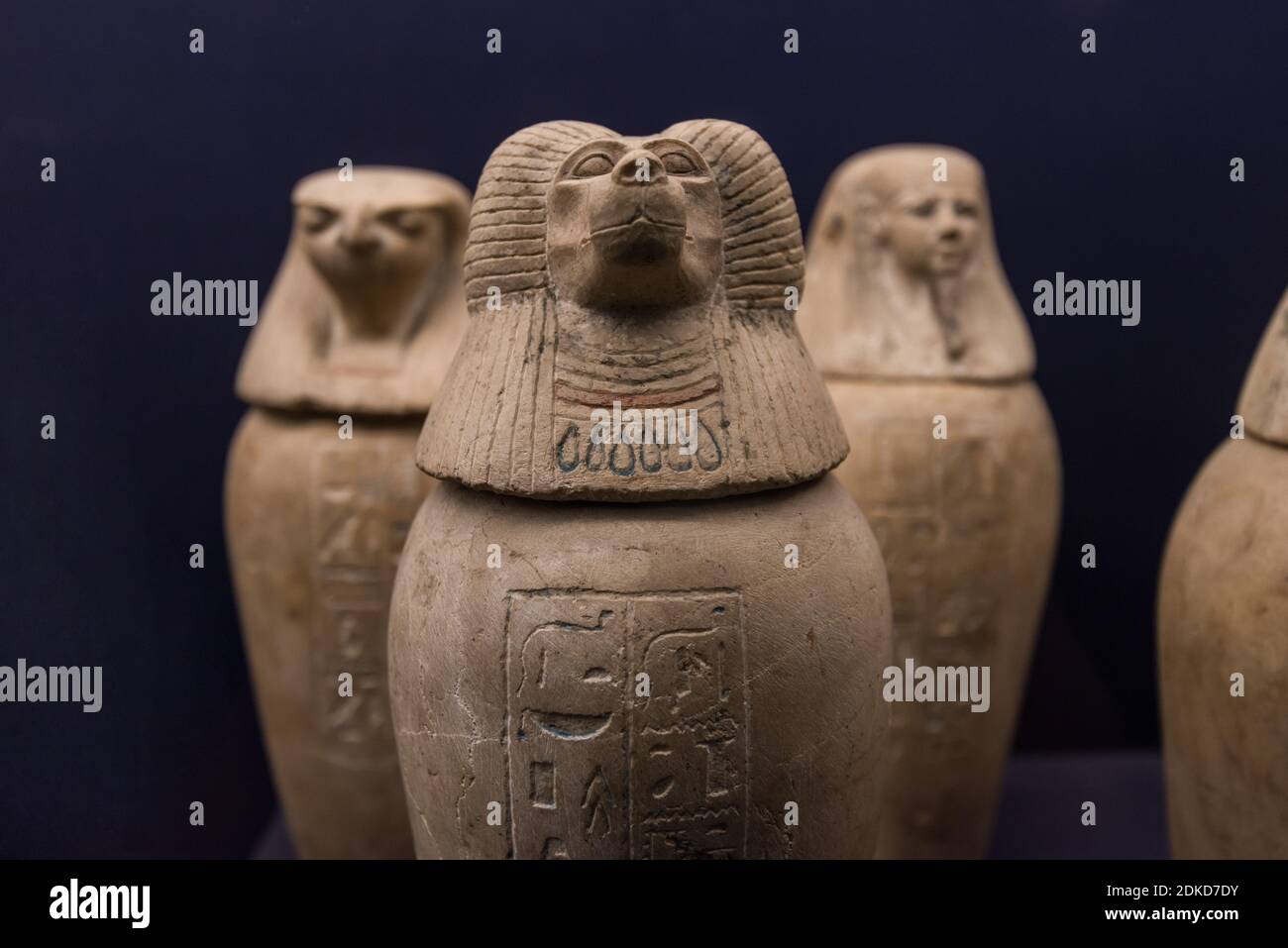 Canopic jars inside of the Museum of Egyptian Antiquities, used by the ...
