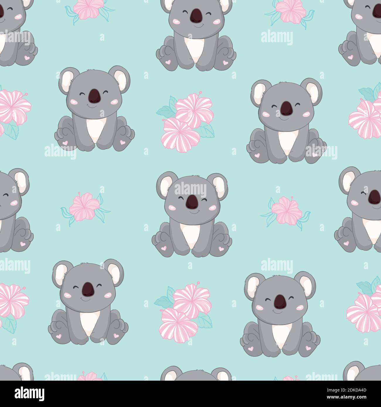 Seamless Cute Cartoon Koala Pattern Vector Stock Vector Image & Art - Alamy