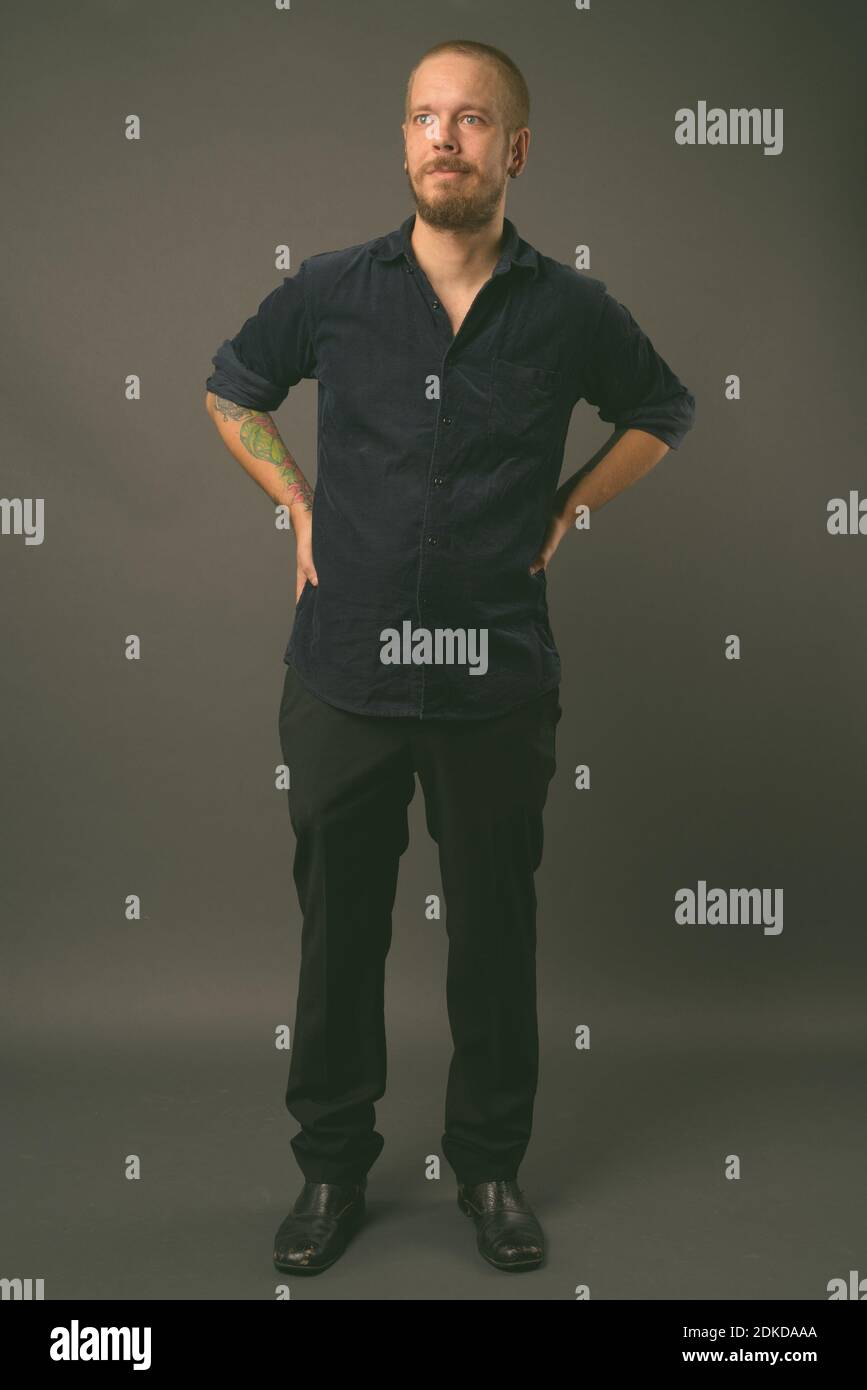 Finnish man against gray background Stock Photo - Alamy