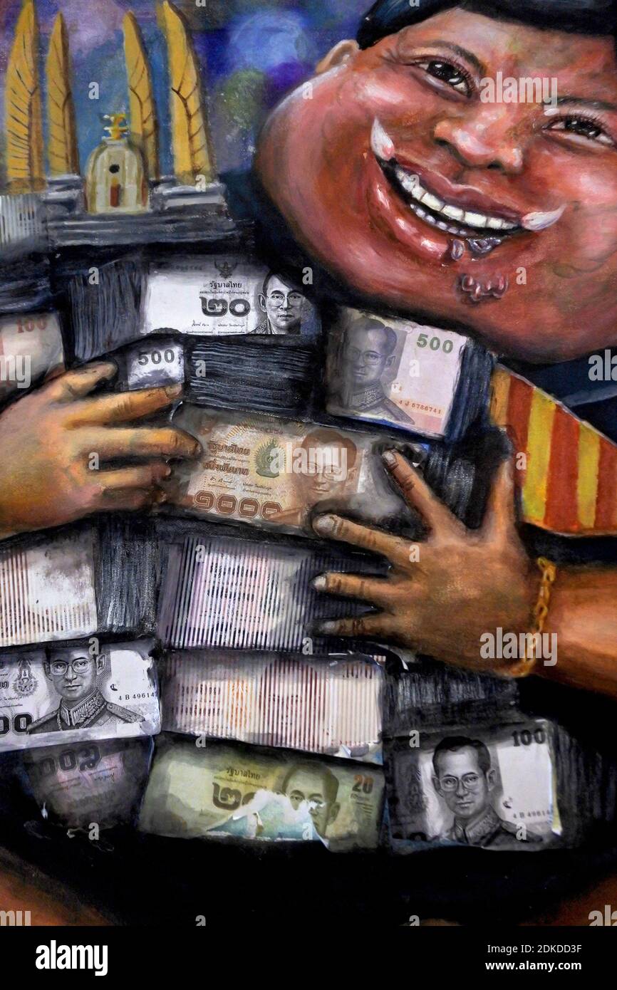 Bangkok, Thailand. 15th Dec, 2020. An art painting depicting a happy ...