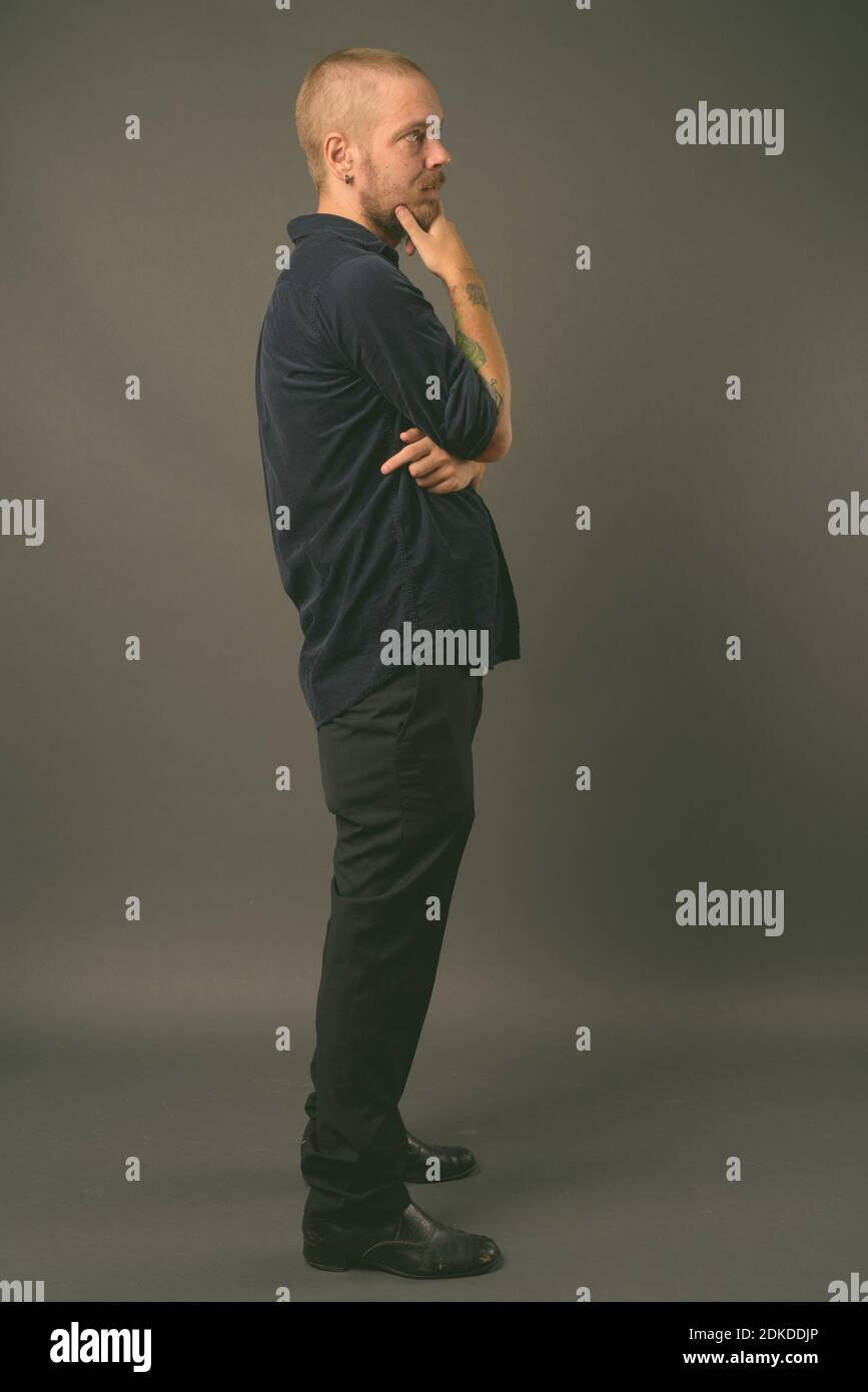 Finnish man against gray background Stock Photo - Alamy