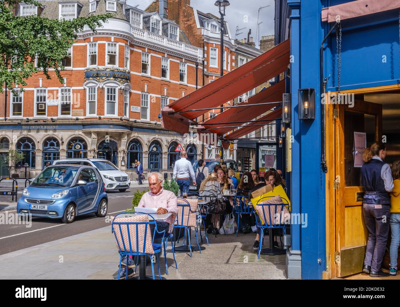 People eating at outside tables at La Brassaria Italian Restaurant at ...