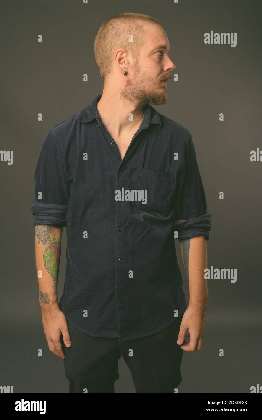 Finnish man against gray background Stock Photo - Alamy