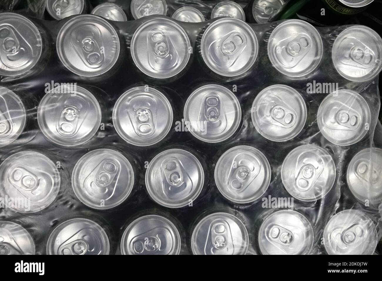 Top view of aluminum drink cans Stock Photo - Alamy
