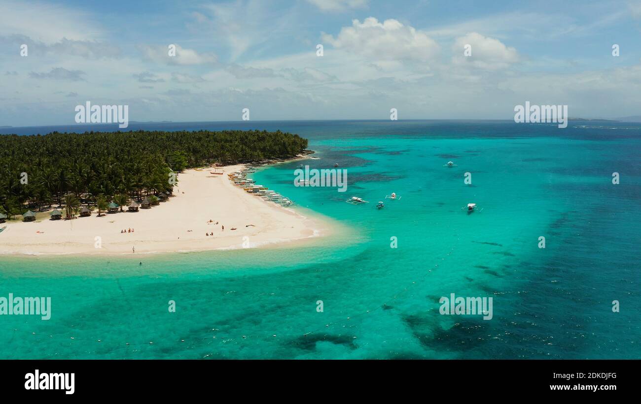 Tropical landscape: Daco island with beautiful beach, palm trees by ...