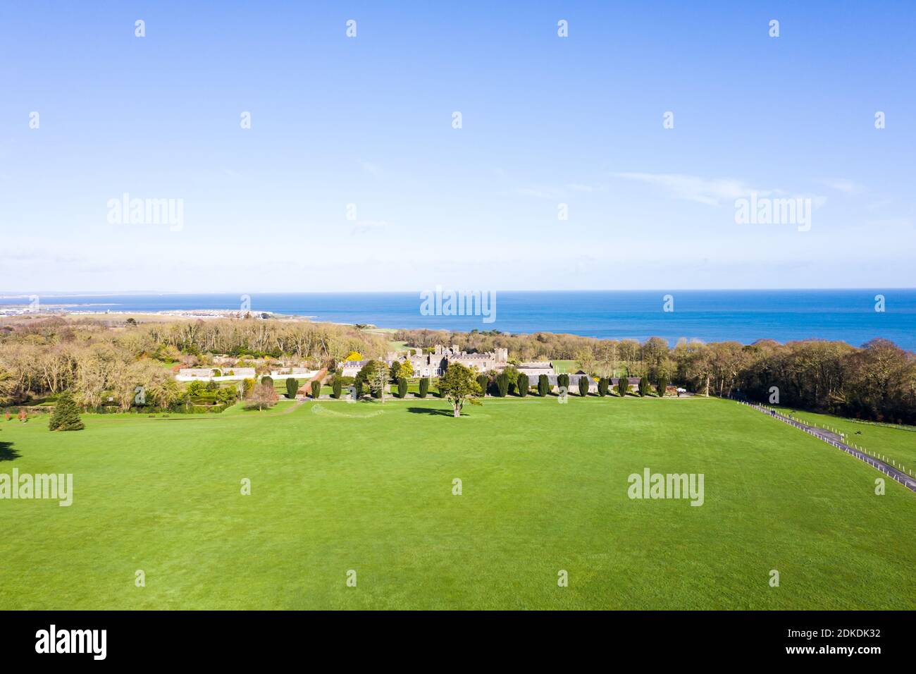 Aerial capture of The Ardgillan Castle, Ireland Stock Photo - Alamy