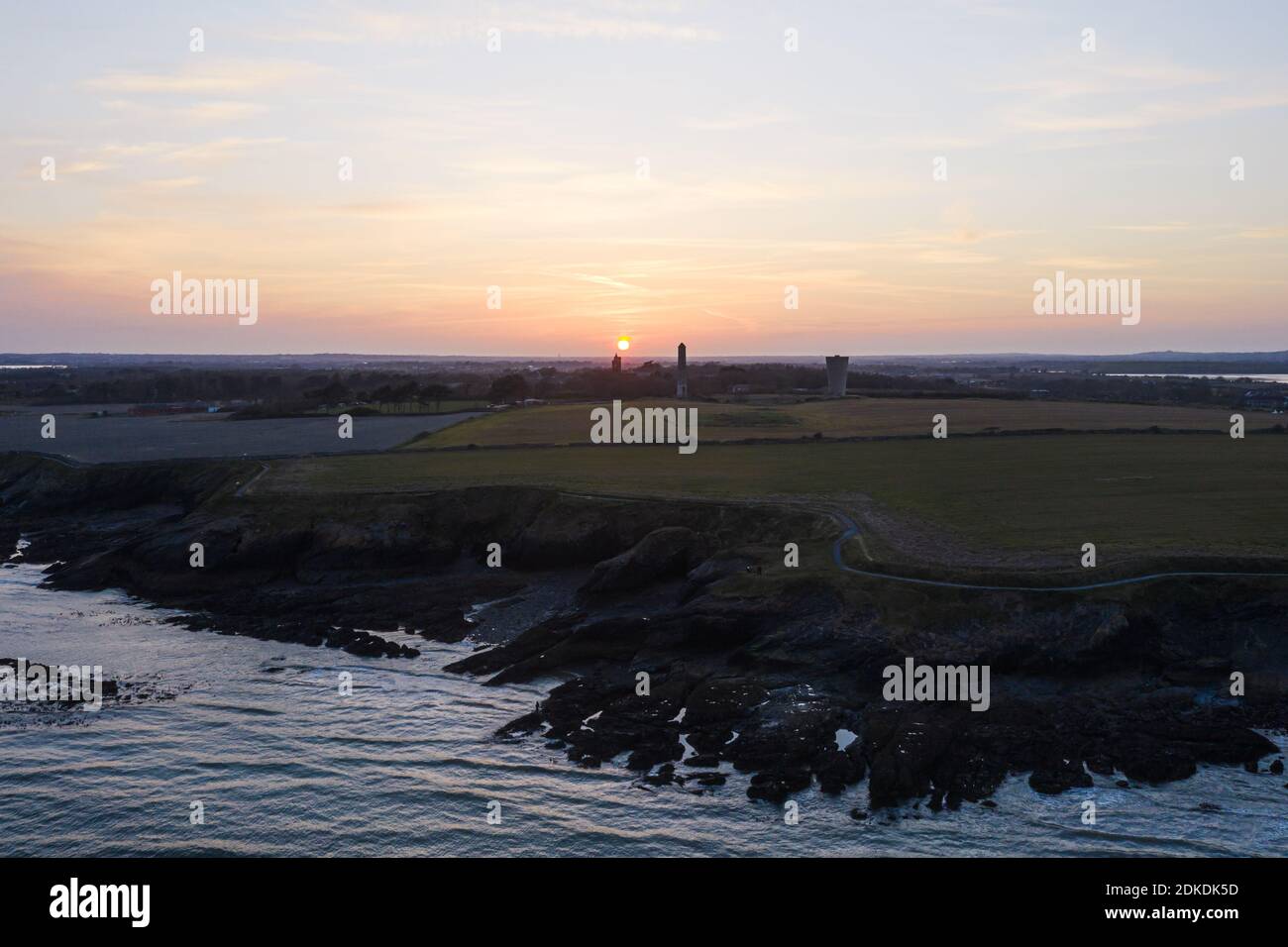 Aerial view of Donabate Portrane during a sunset Stock Photo - Alamy