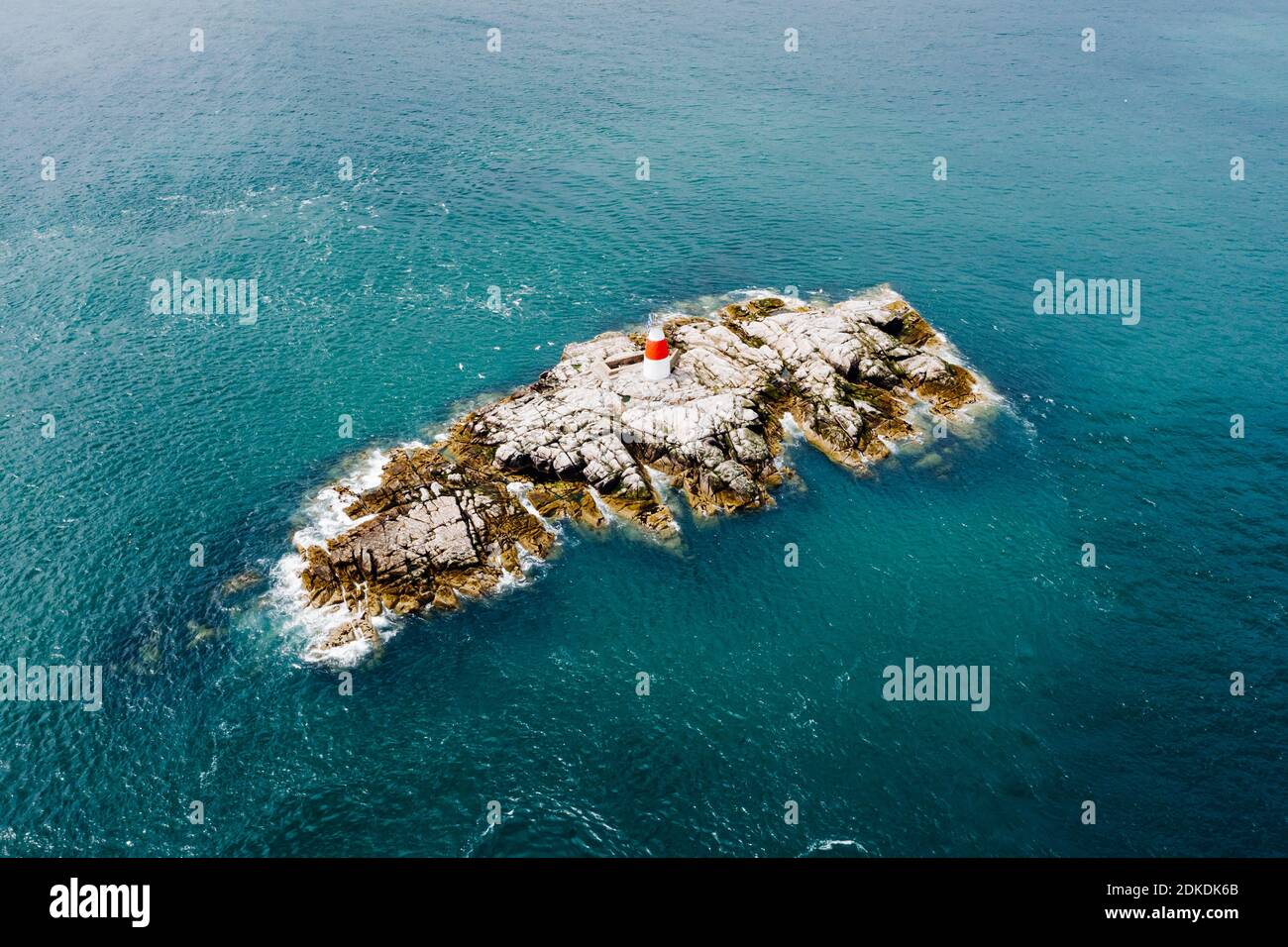 Aerial view of The Muglins Lighthouse in County Dublin, Ireland Stock ...