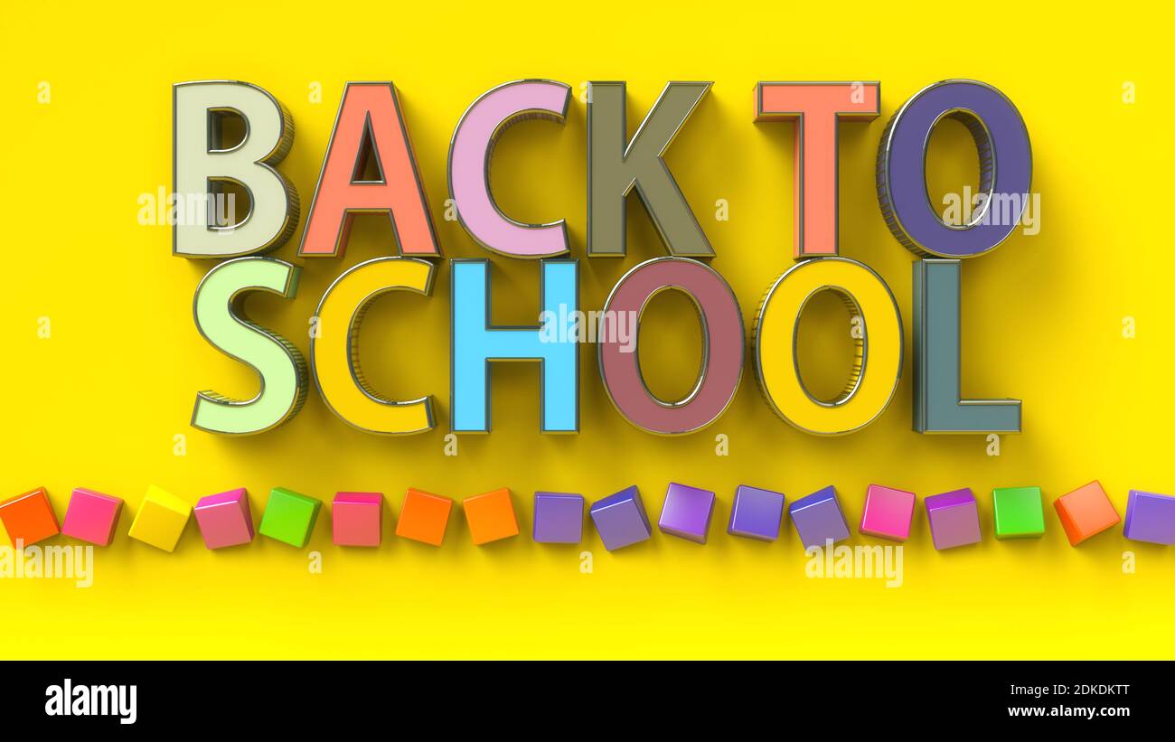 3d render. Back to school background Stock Photo - Alamy