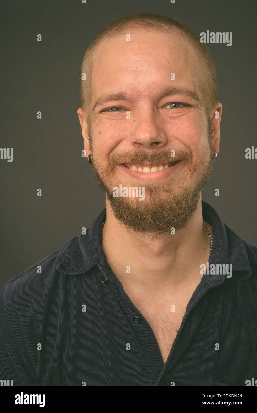Finnish man against gray background Stock Photo - Alamy