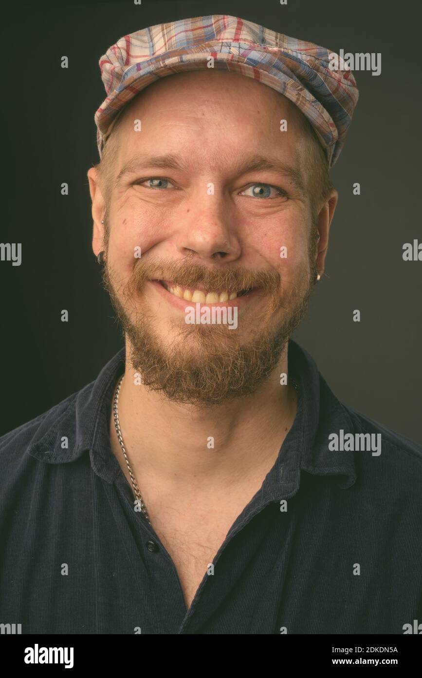 Finnish man against gray background Stock Photo - Alamy
