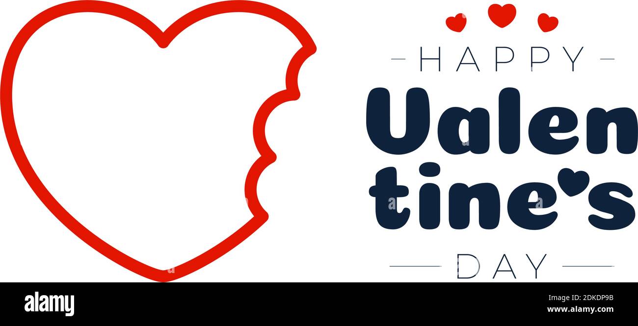 Bitten love valentine day card. Vector Bite Heart, Red Color, Isolated ...