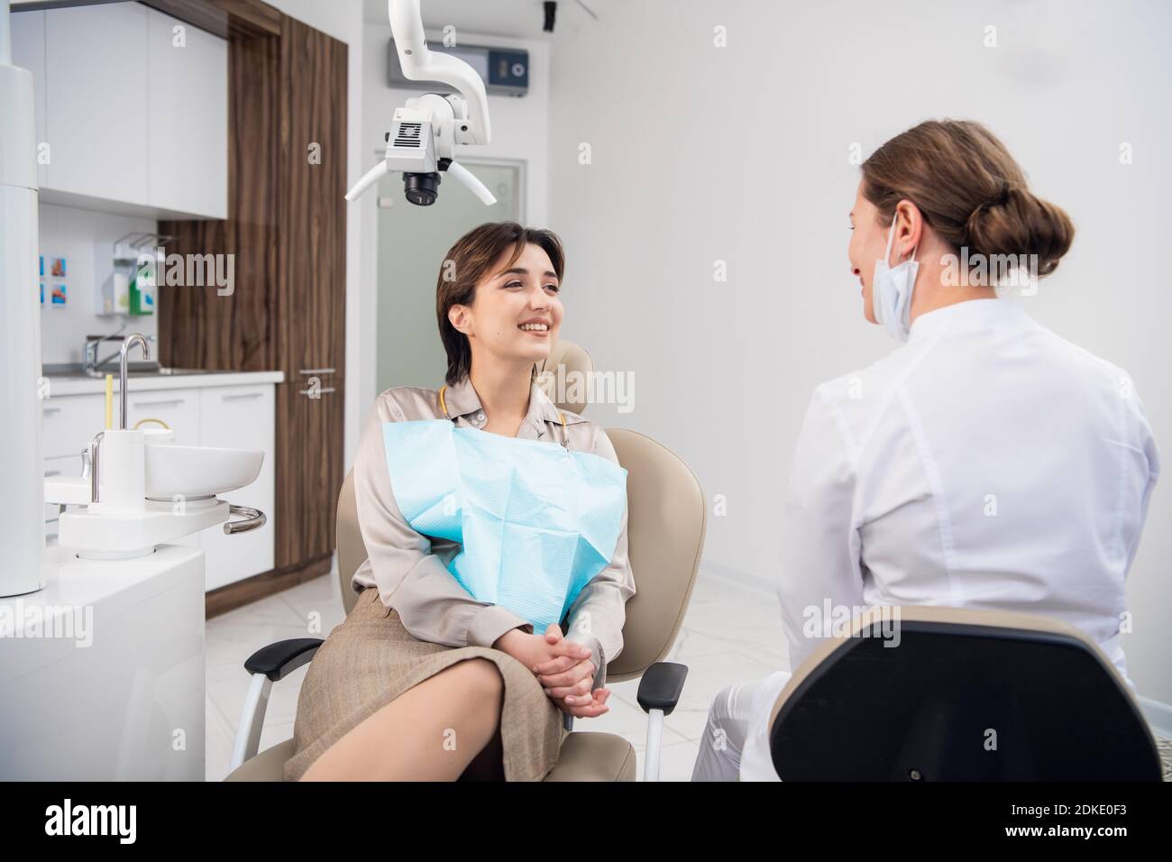 Clinic visit, preventive medical annual check up. Positive facial ...