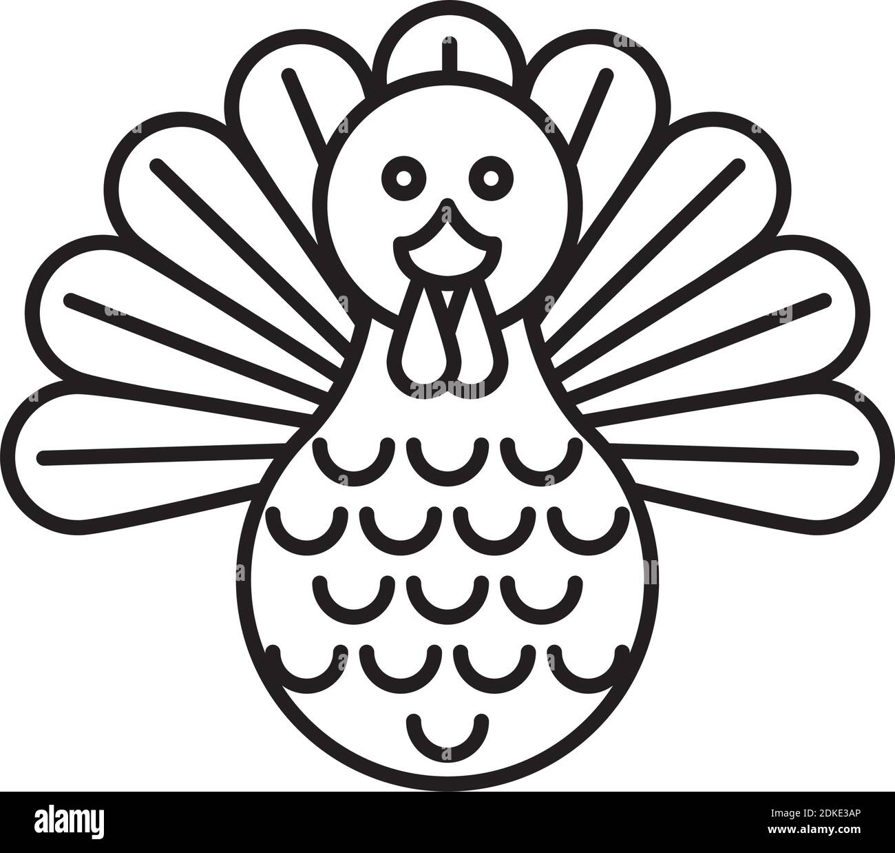 thanksgiving turkey bird line style icon vector illustration design ...