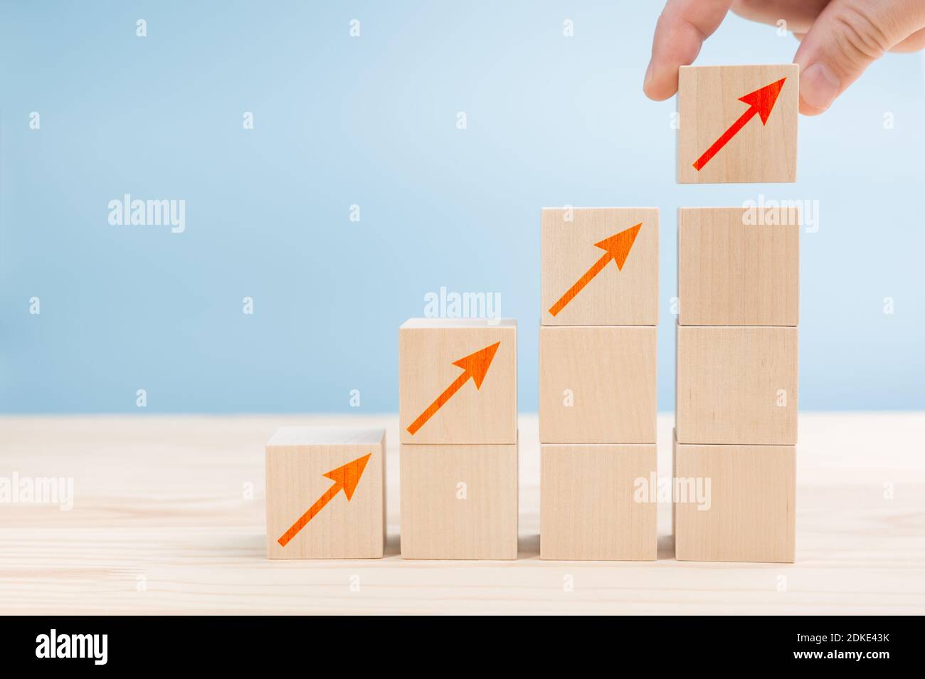 Business concept of ladder career path and growth success process. Hand ...