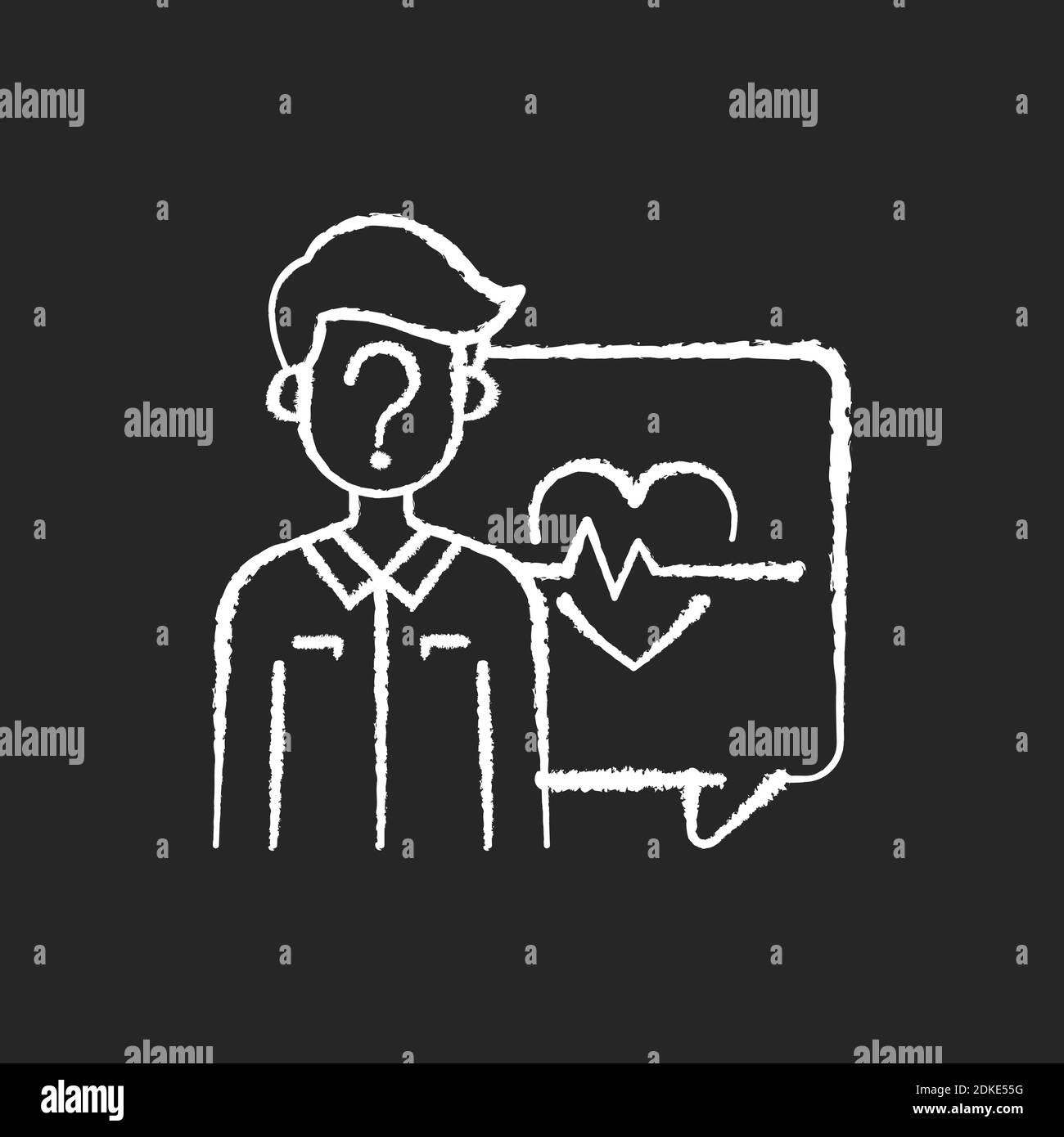 Anonymous question chalk white icon on black background Stock Vector ...