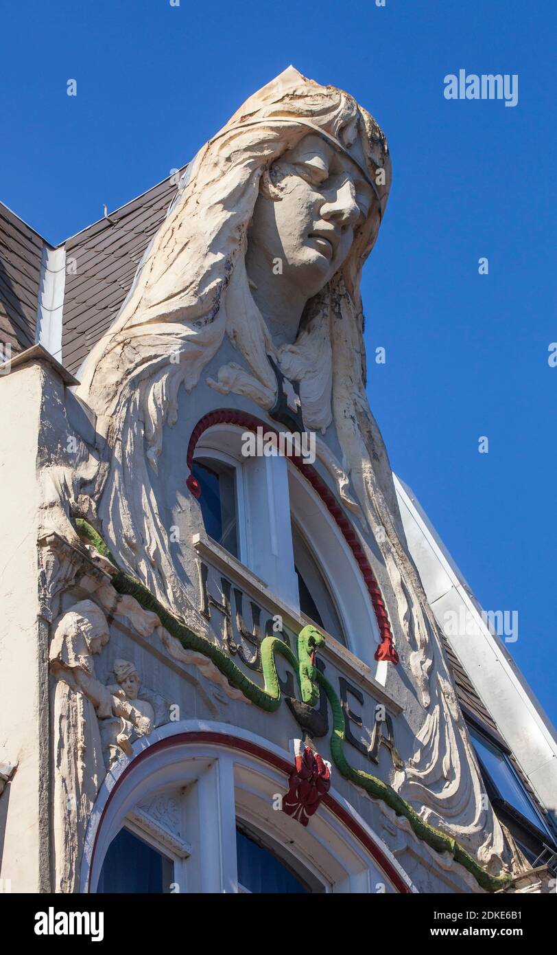 Art nouveau gable in the confirmation street in koblenz hi-res stock ...