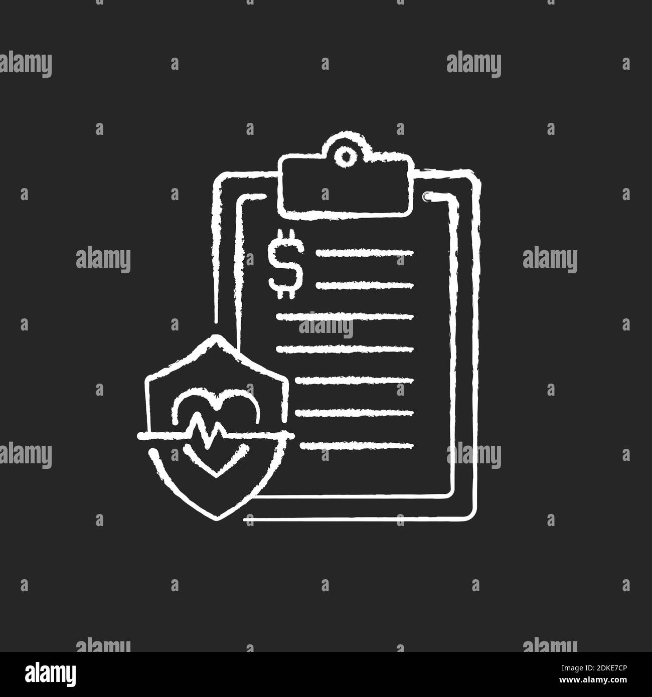 Insurance data chalk white icon on black background Stock Vector Image ...