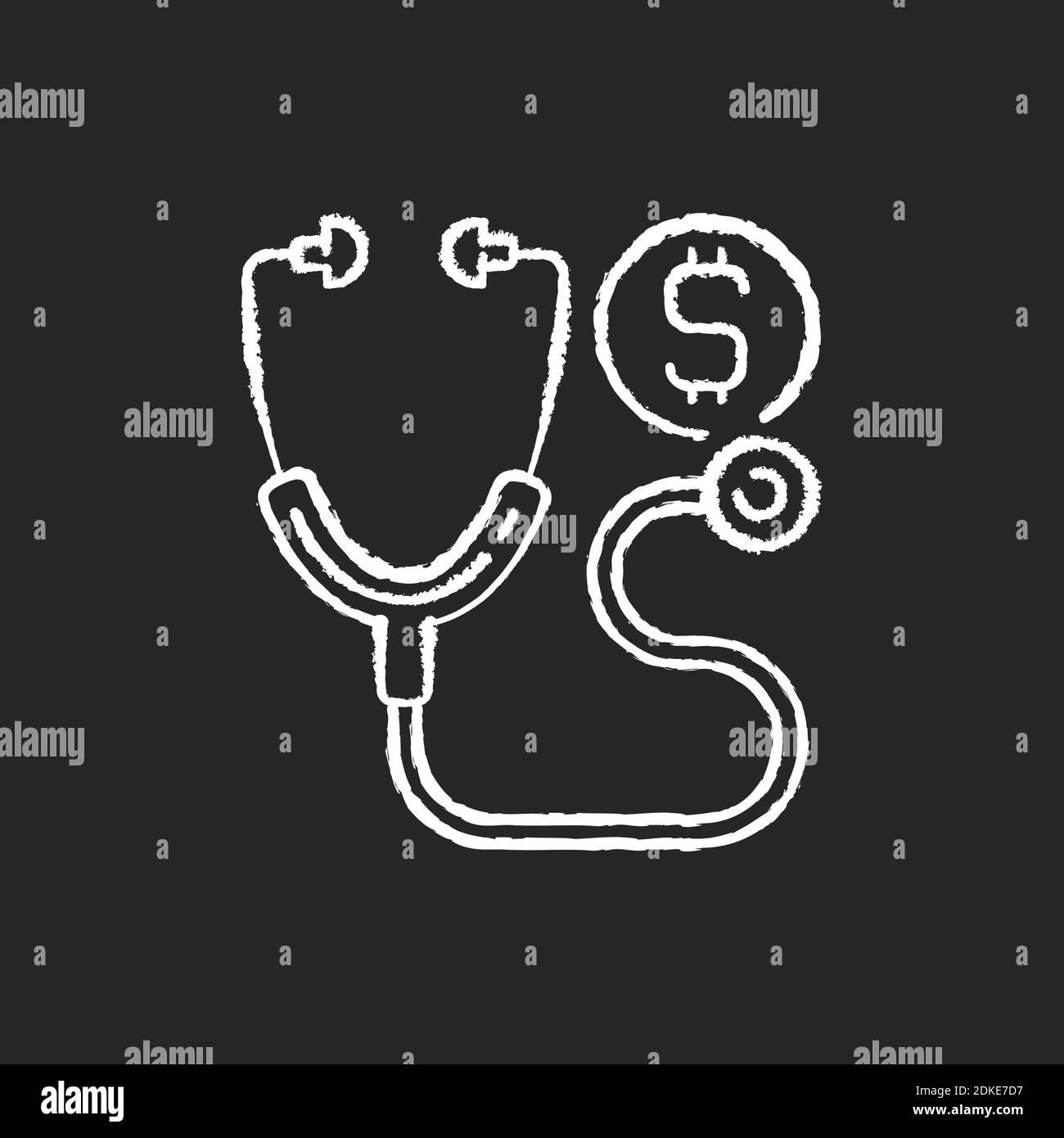 Consultation fee chalk white icon on black background Stock Vector ...