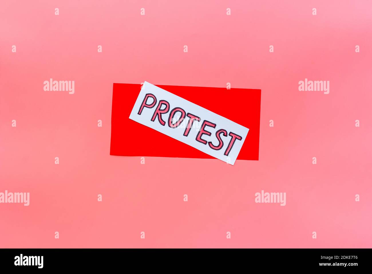 Protest sign concept. Word Protest on paper banner, top view Stock ...