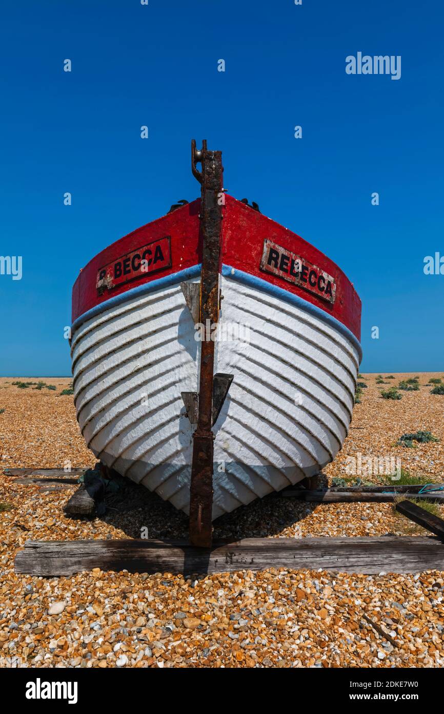 England, Kent, Dungeness, Clinker Fishing Boat Stock Photo - Alamy