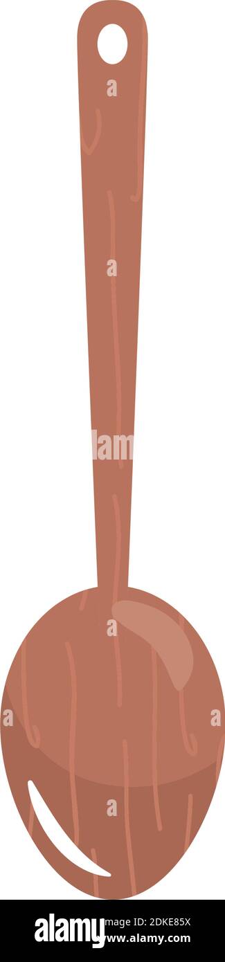 wooden spoon icon over white background, colorful design, vector ...