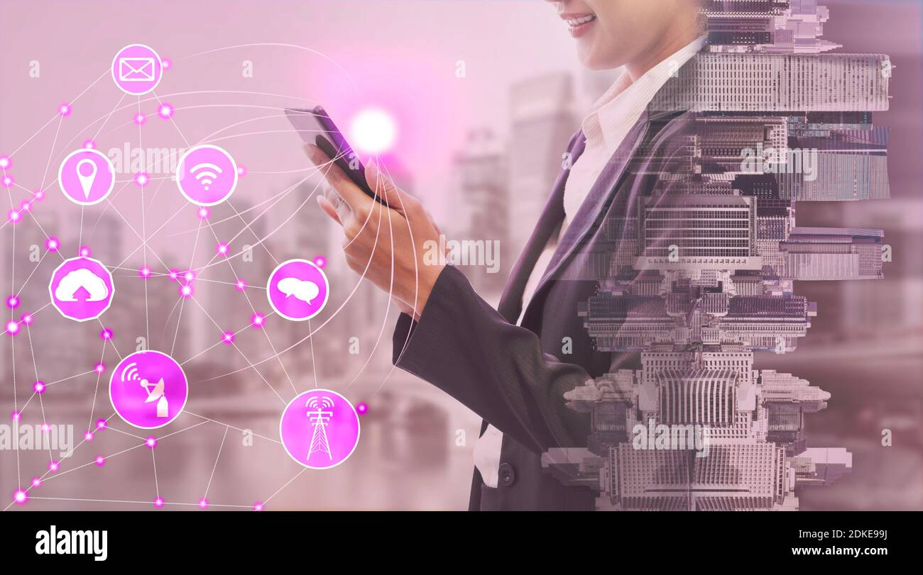 Mobile phone network and wireless communication concept - Internet of ...