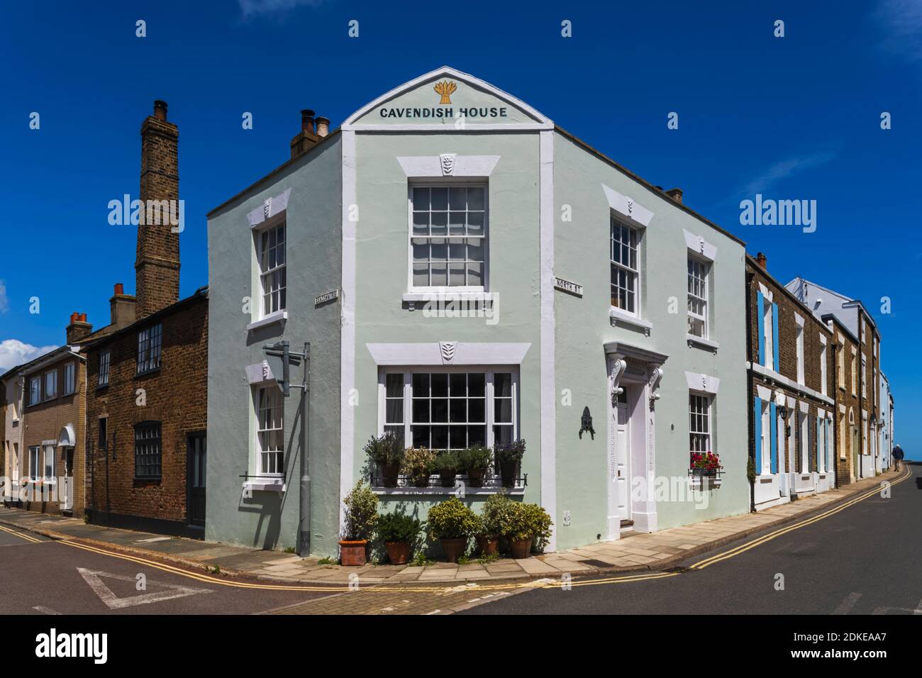 England, Kent, Deal, Residential Street Scene with Colourful Housing ...