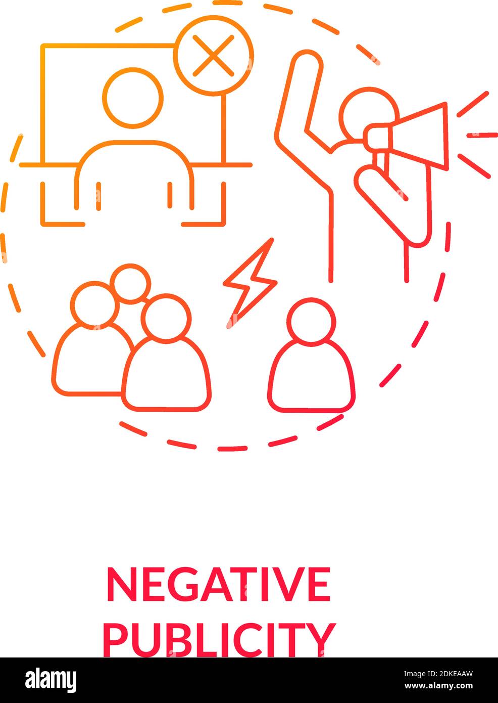 Negative publicity red gradient concept icon Stock Vector Image & Art ...