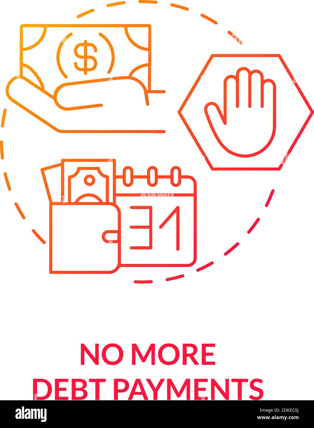 No more debt payment red gradient concept icon Stock Vector Image & Art ...