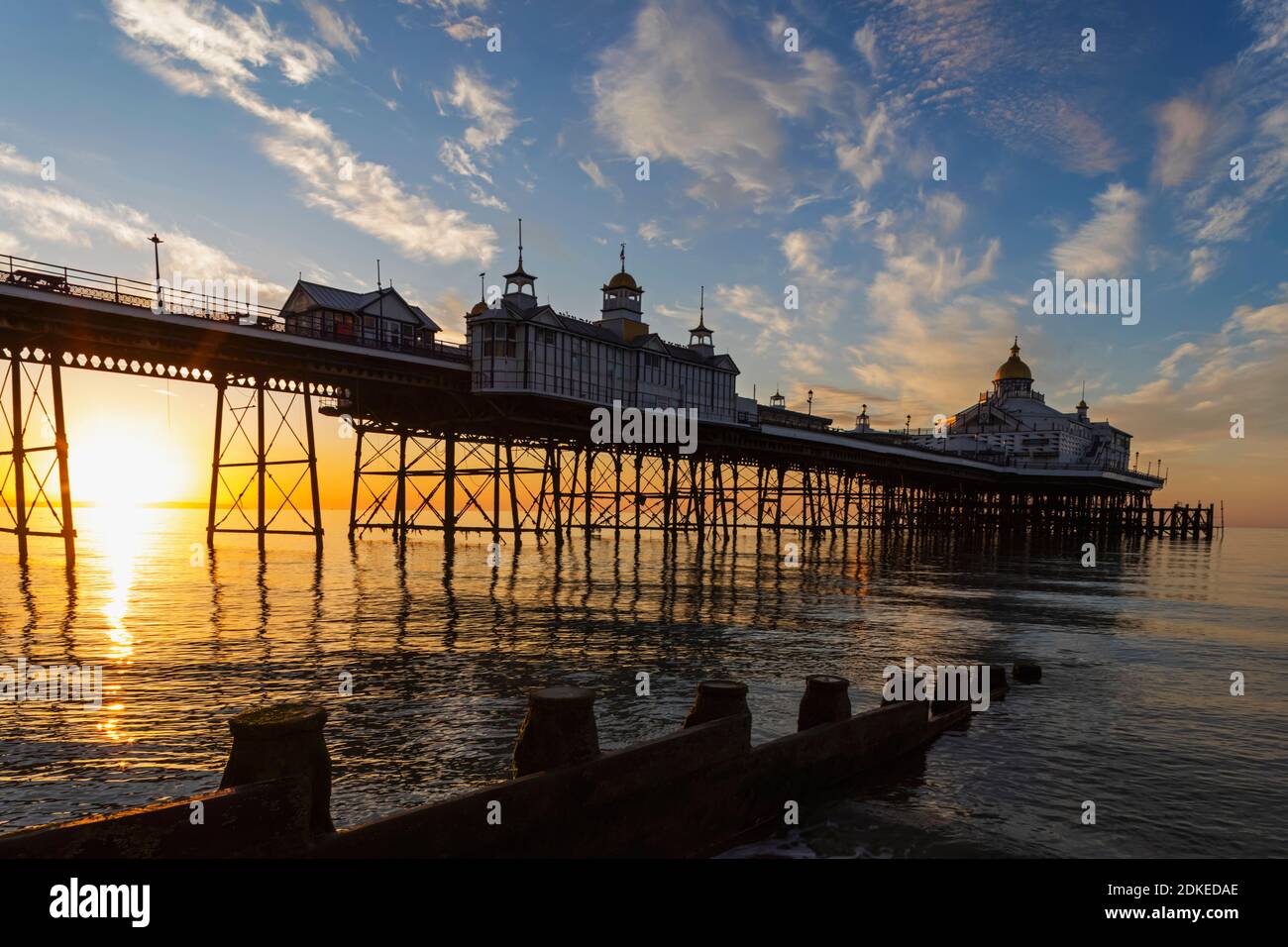 England, East Sussex, Eastbourne, Eastbourne Beach and Pier Stock Photo ...