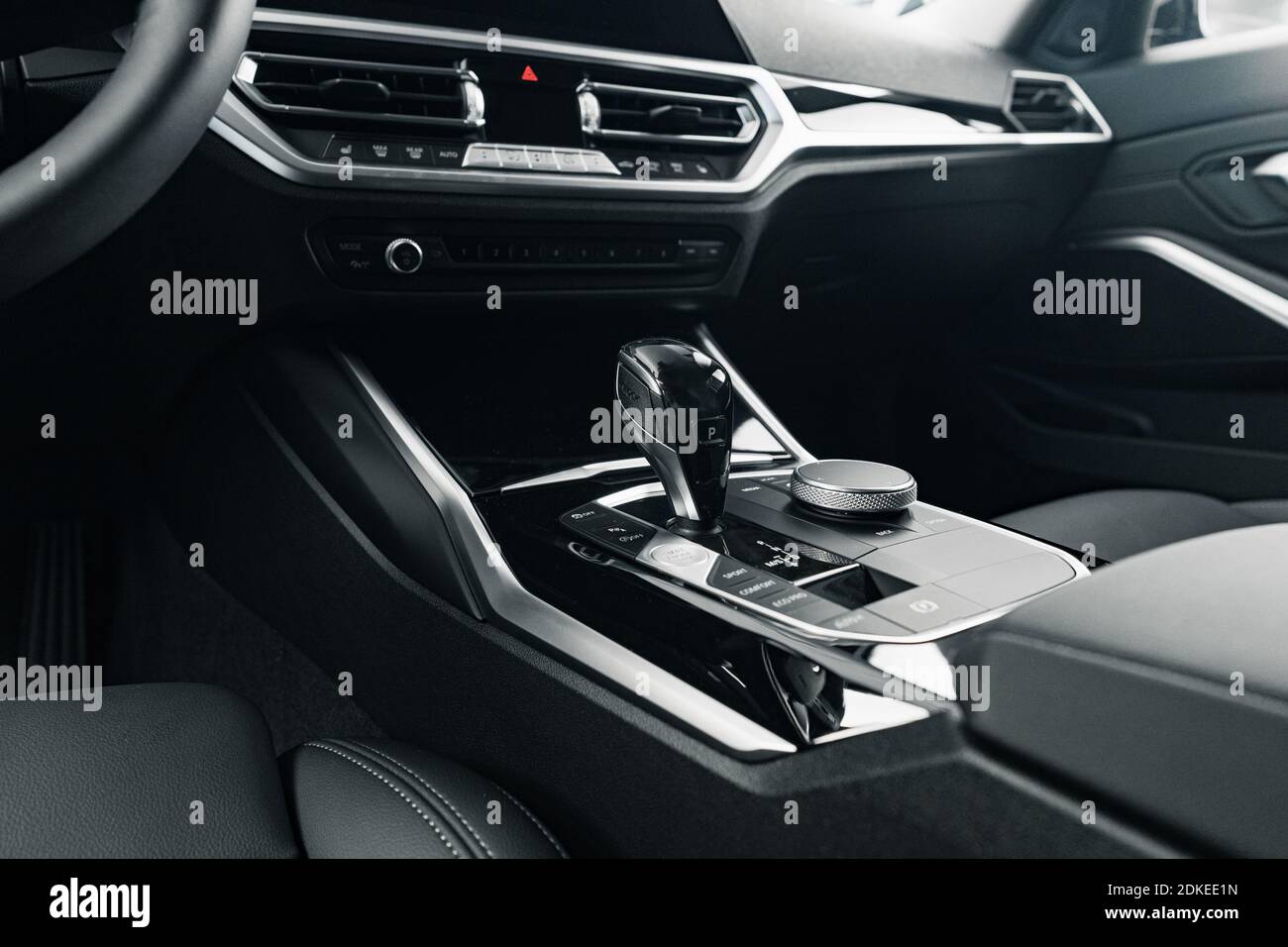 Luxury car gear shifter knob close up Stock Photo - Alamy