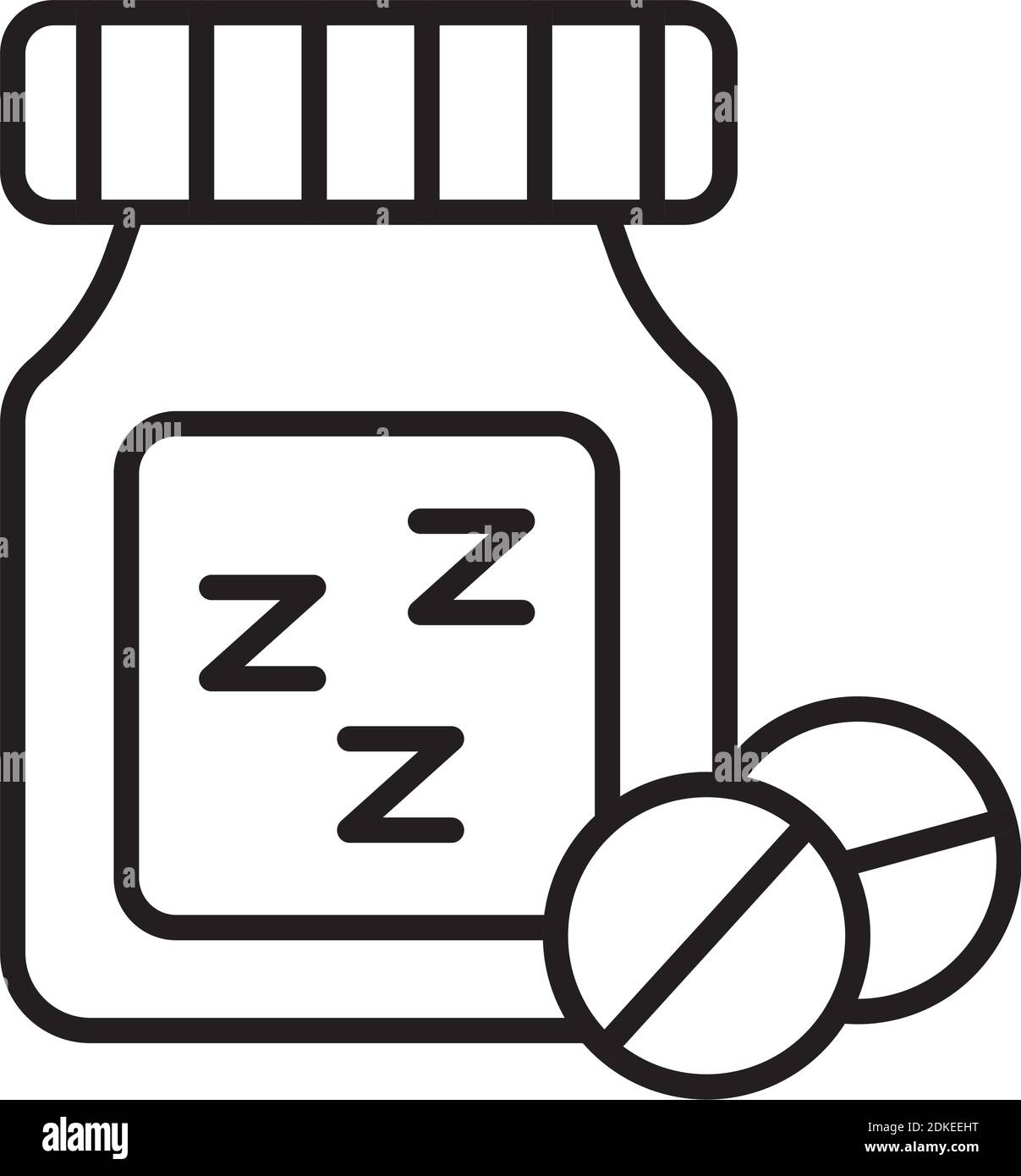Insomnia bottle drugs with z letters line style icon vector ...