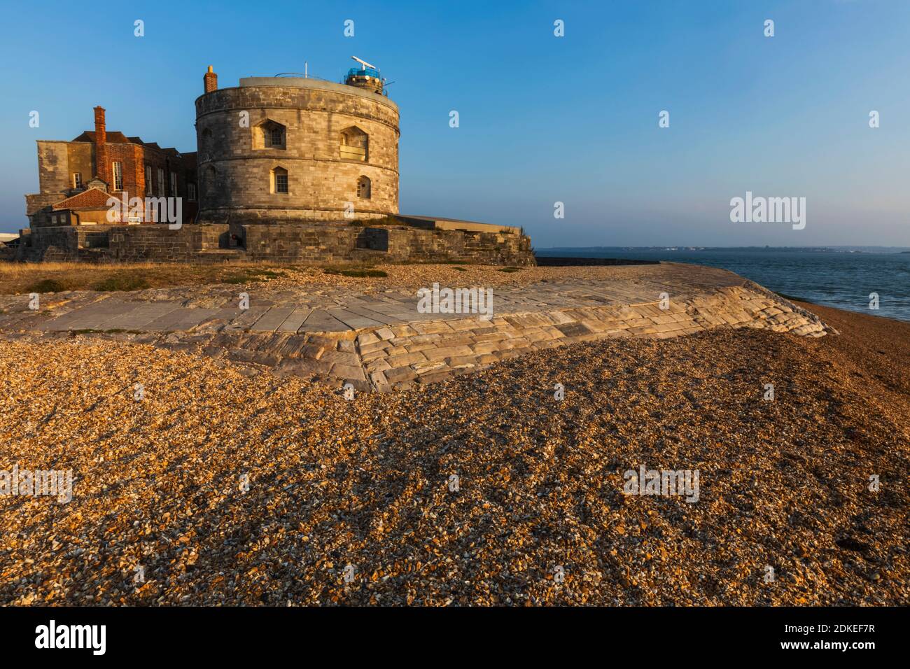 England, Hampshire, New Forest, Calshot, Calshot Beach and Castle Stock ...