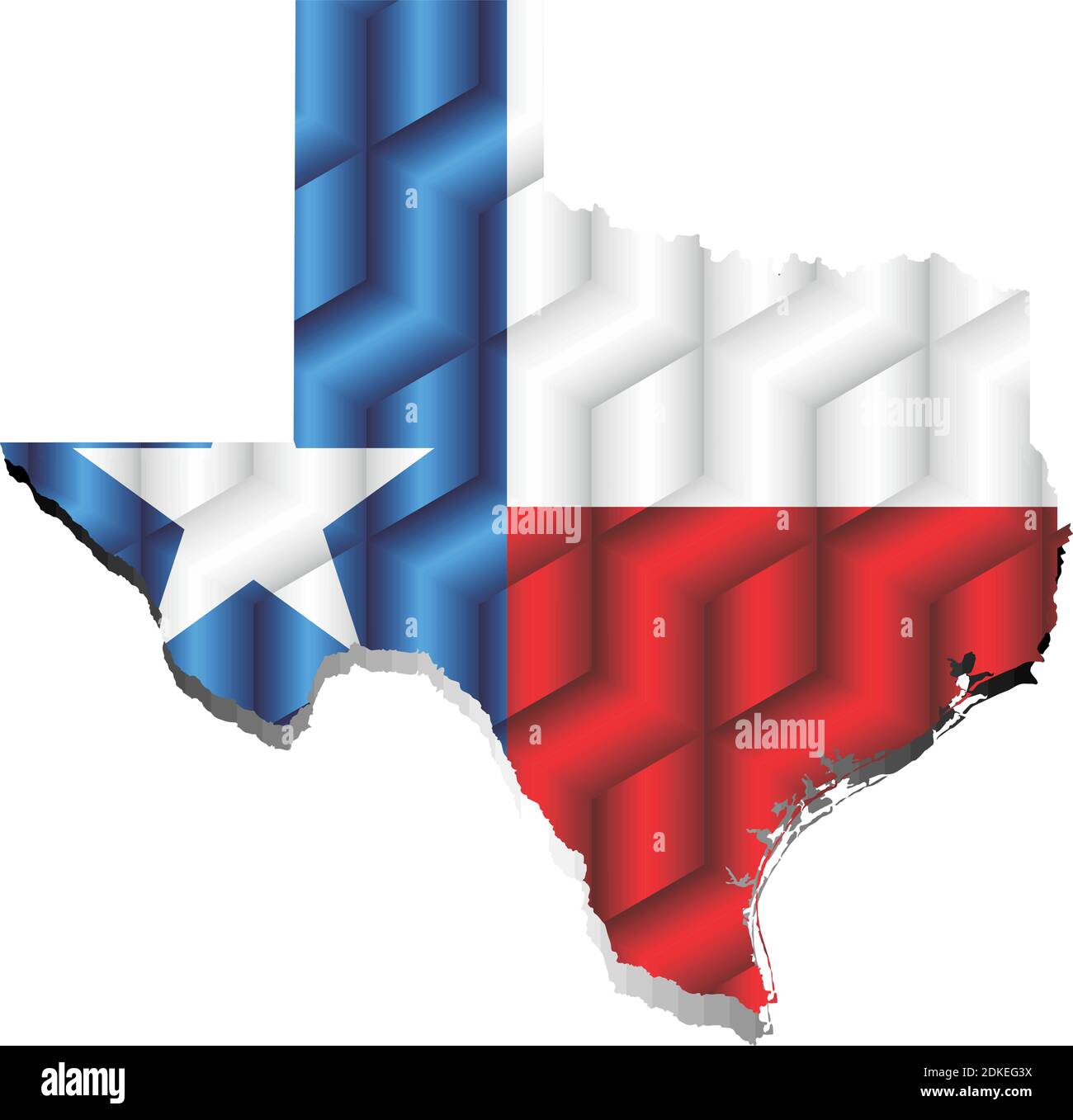 Texas Map from many cubes - Illustration, Three Dimensional Map of ...