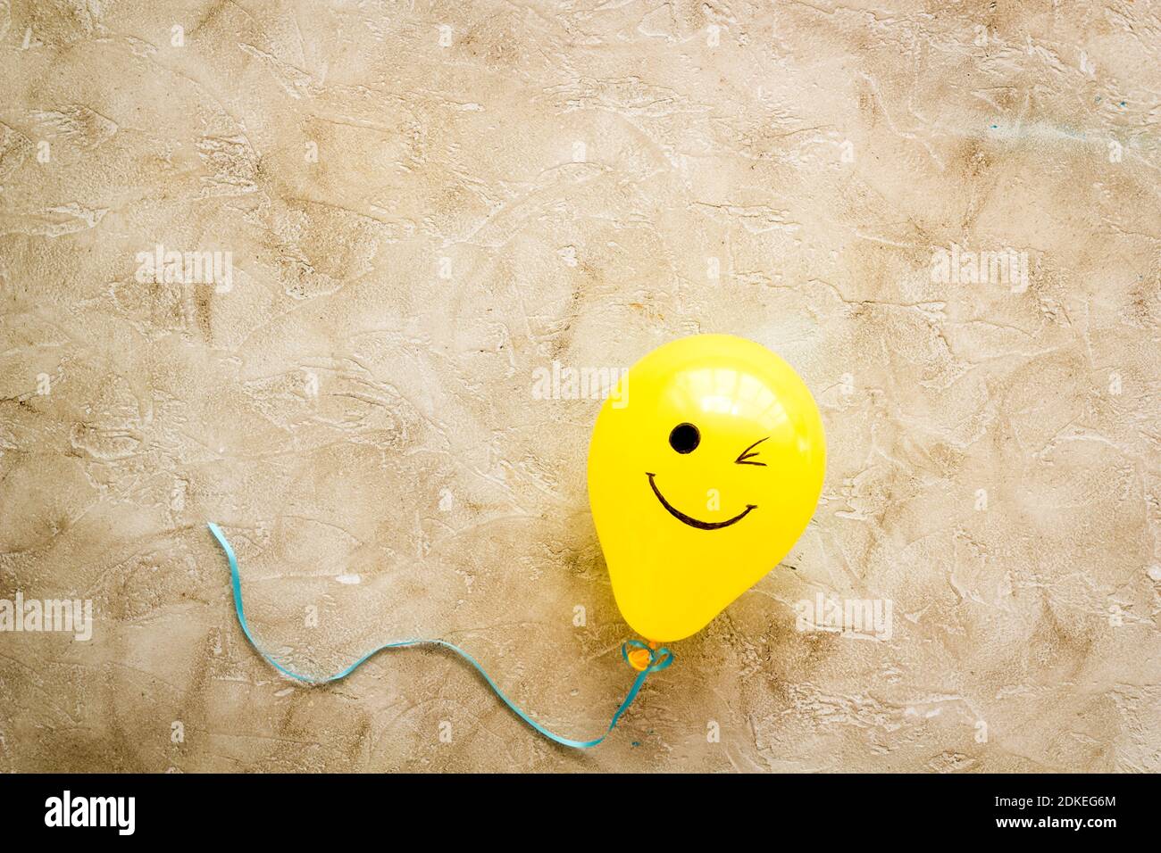 Happiness emotions painted on ballon. Positive mood background. Top ...