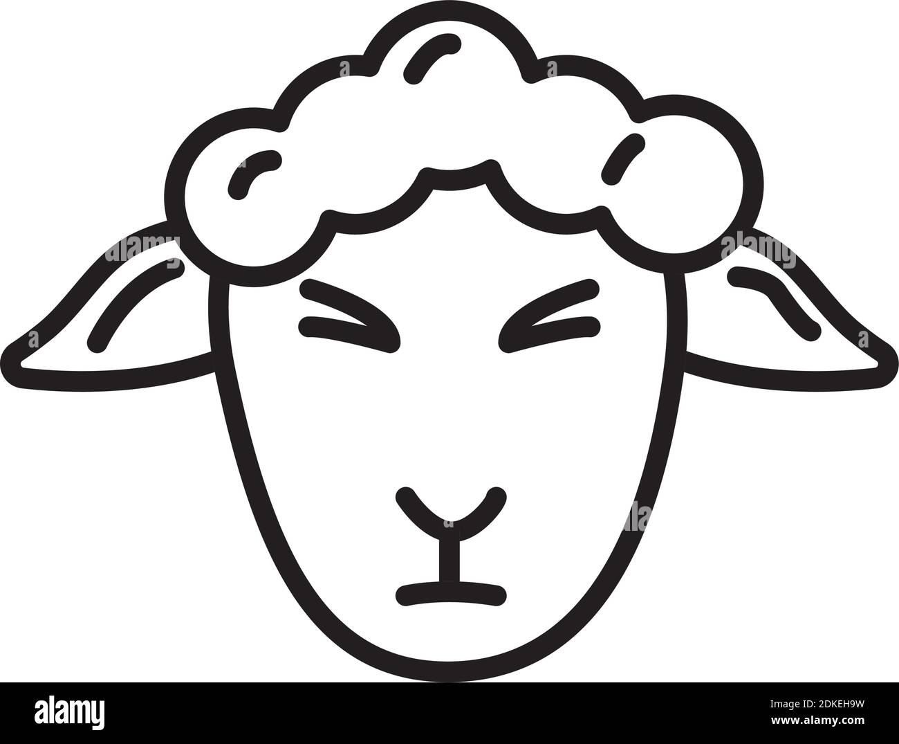 sheep animal head line style icon vector illustration design Stock ...