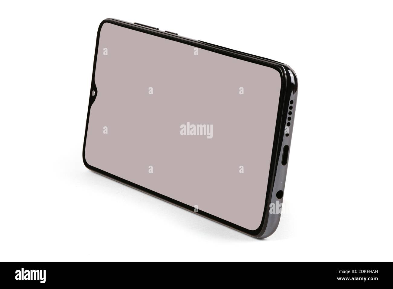 Black mobile smartphones with blank screen. isolated on white ...