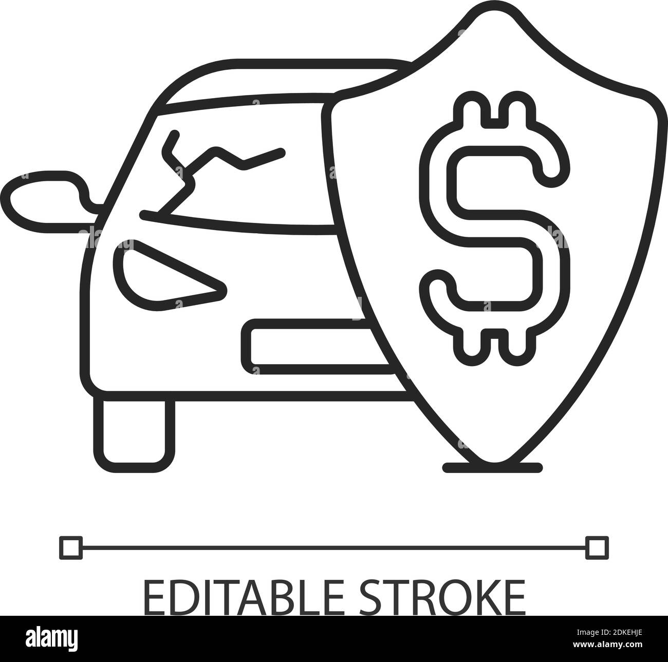 Insurance fee linear icon. Protection from financial loss. Management ...