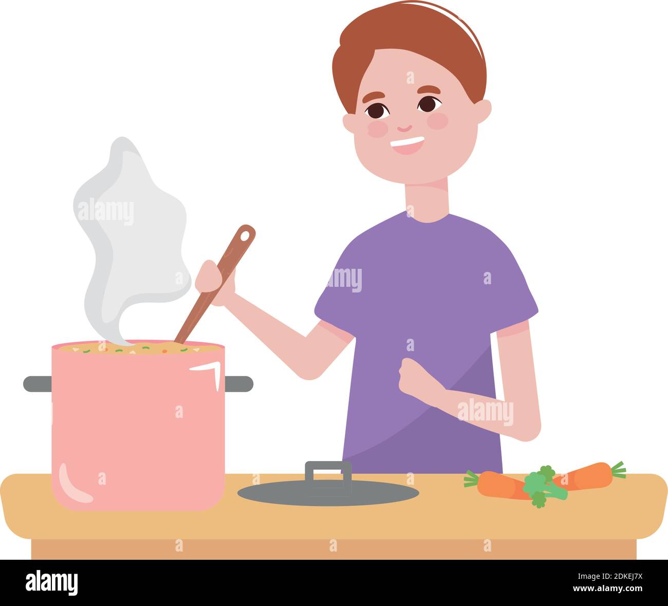 Man stirring pot Stock Vector Images - Alamy