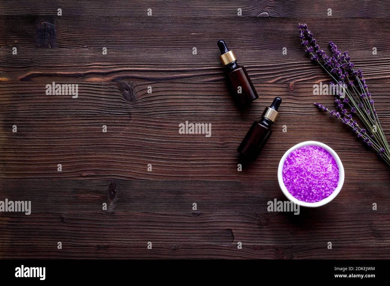 Set of lavender cosmetics products with spa beauty essential oil and ...