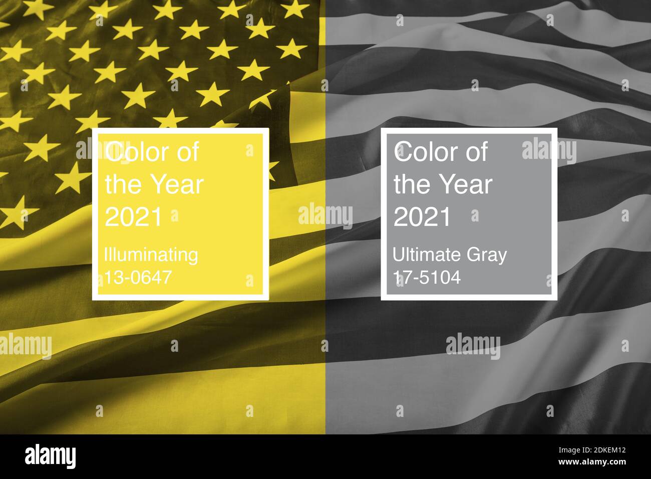 USA flag toned into colors of the year 2021 Ultimate Gray and ...