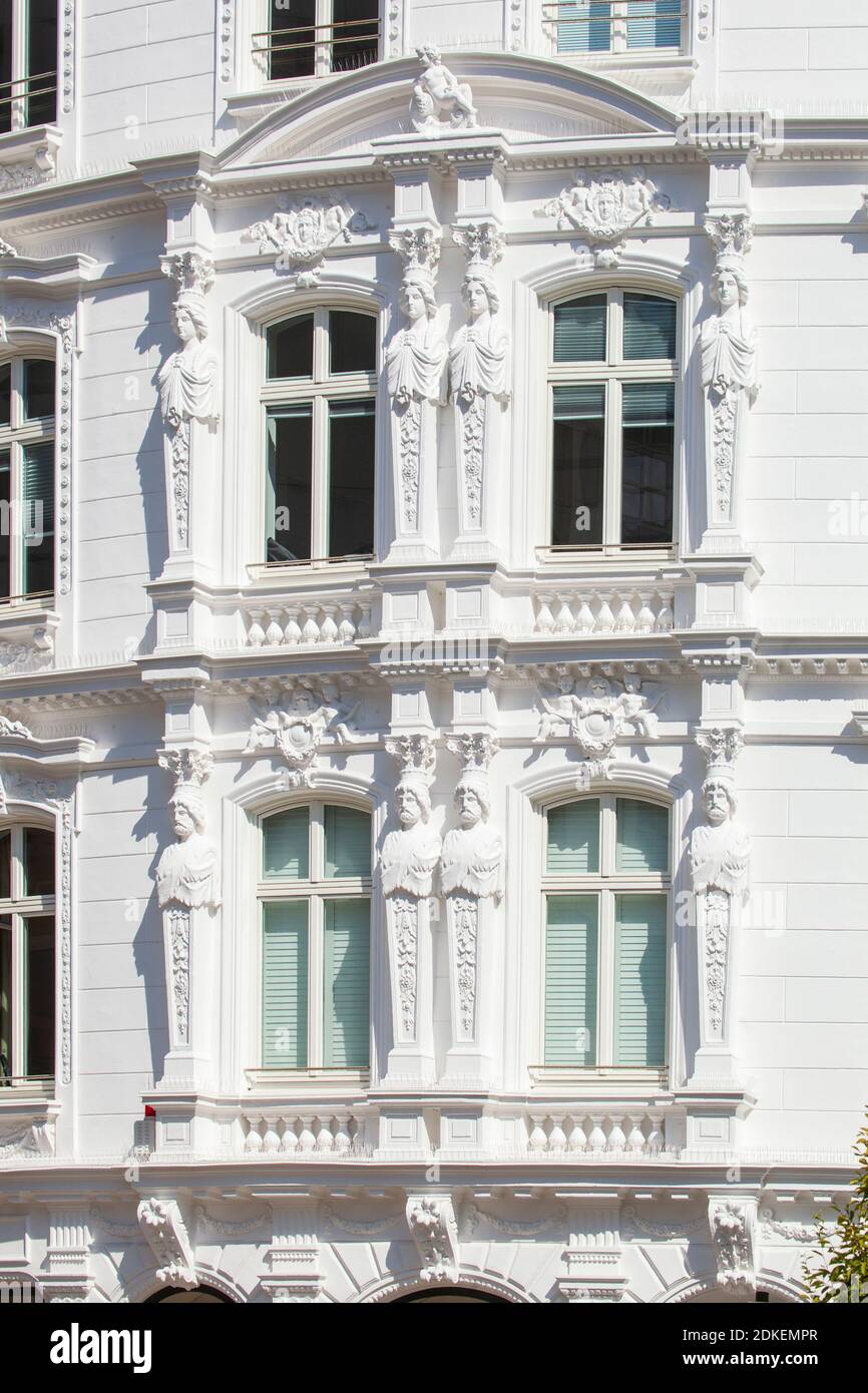 Decorated windows in the Hamburger Neustadt, office and commercial ...