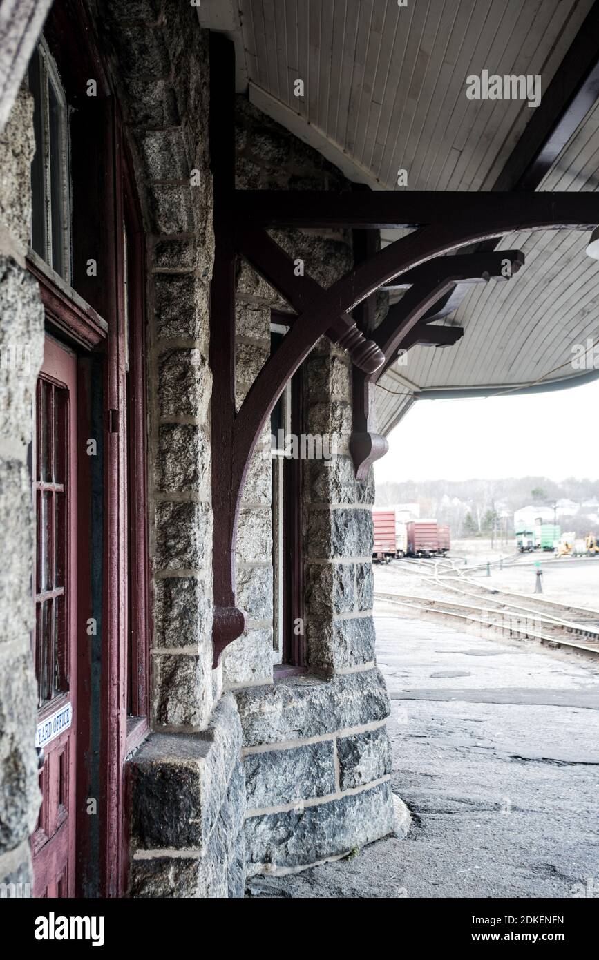 The historical style of the overhang of teh rook at the McAdam Train ...