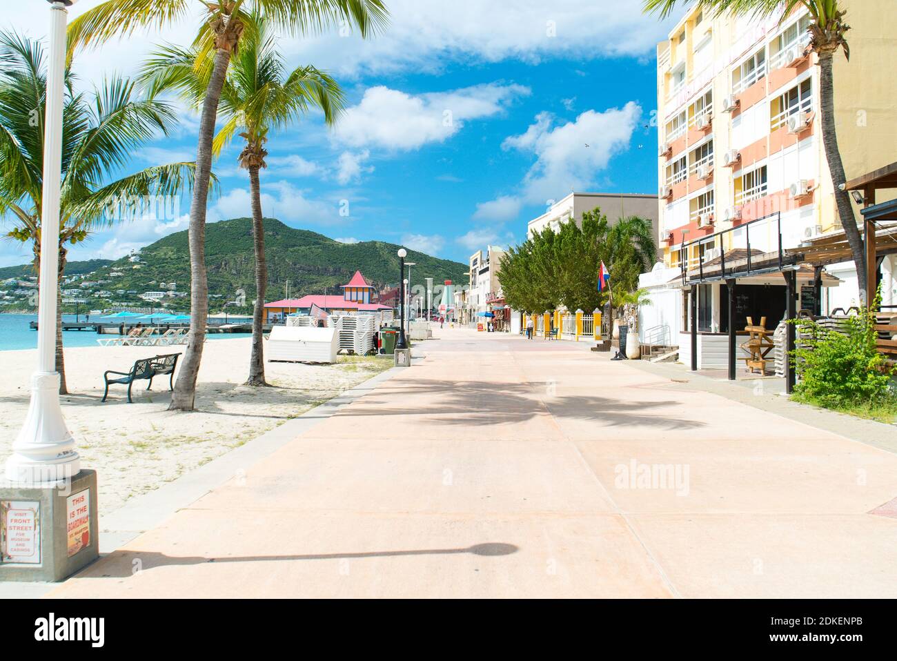Scenic view of the caribbean island of St.Maarten. The island of Dutch ...