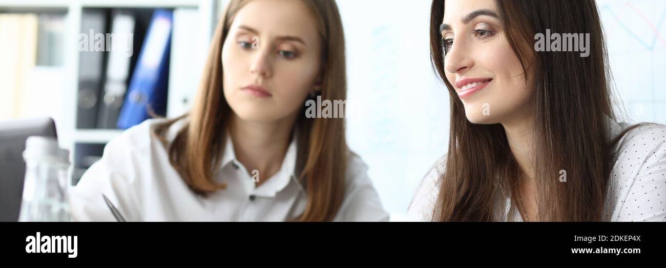Pretty smart female worker Stock Photo - Alamy