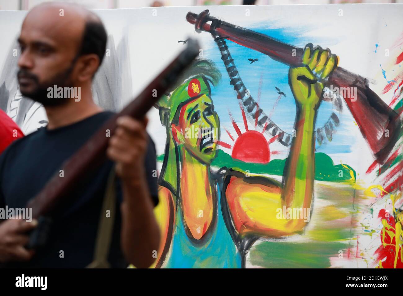 Dhaka, Bangladesh. 15th Dec, 2020. Bangladeshi artist perform as they ...