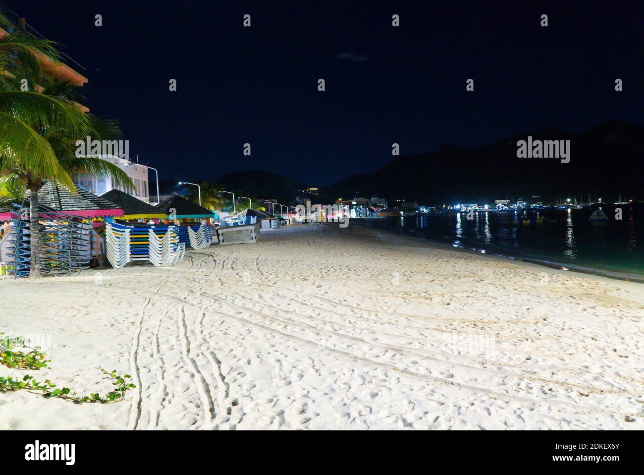 Scenic night view of the caribbean island of St.Maarten Stock Photo - Alamy