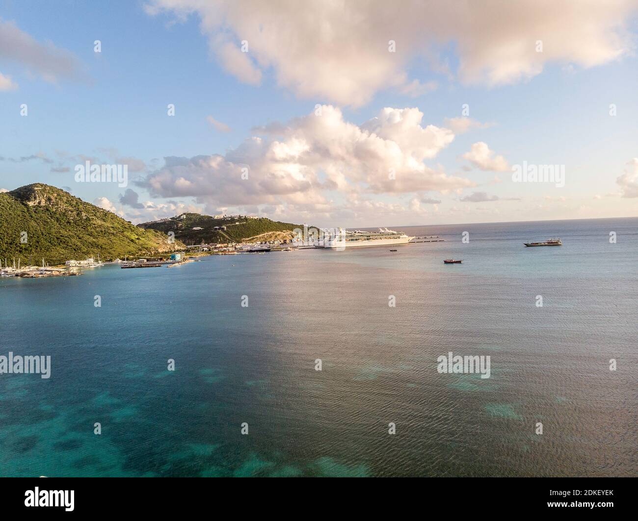 Scenic aerial view of the caribbean island of St.Maarten Stock Photo ...